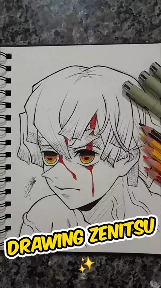 demon slayer drawing zenitsu full body