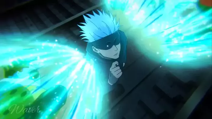 gojo in flower field gif