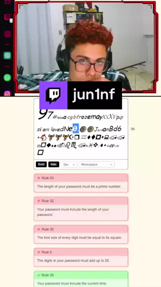 the digits in your password must add up to 25. tra ...| Kwai